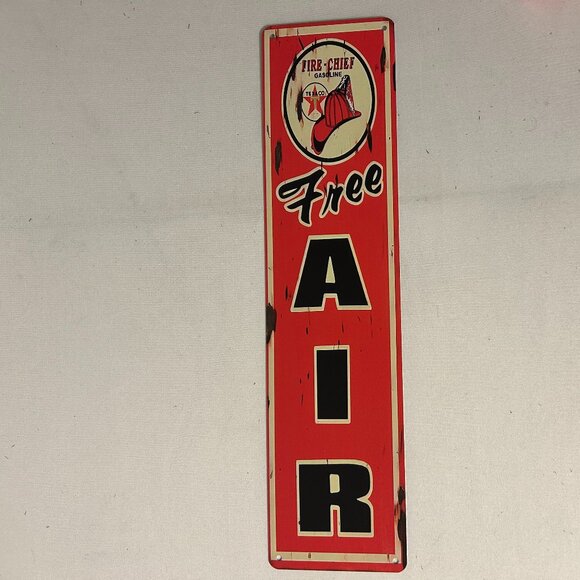 Wall Decor | Fire Chief Gasoline Free Air Metal Sign | Poshmark